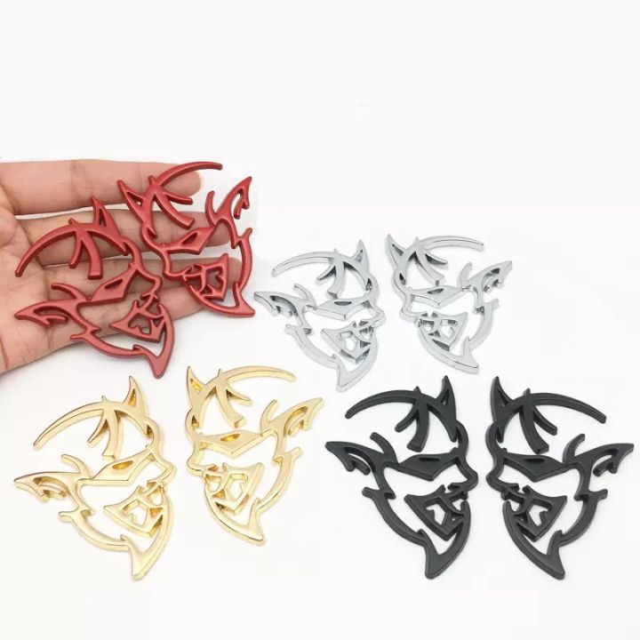 1 pair of SRT Hellcat logo Car sticker Metal for Dodge Charger Hell cat ...