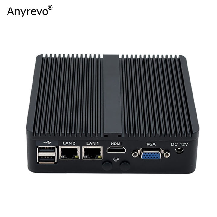Aluminum Case Fanless Quad Core Mini PC Intel Celeron J4125 industrial use computer 4K HTPC with ...
