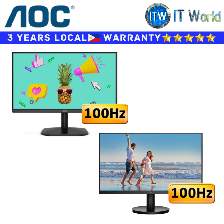 Itw | AOC Monitor 22"(1920x1080 FHD) / 100Hz / VA / 4ms GTG / (22B2HM2 | 22B30HM2) | Lazada PH