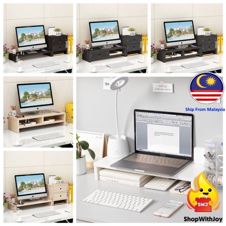 【ShopWithJoy】Monitor Stand Monitor Riser Desk Shelf Base Desktop ...