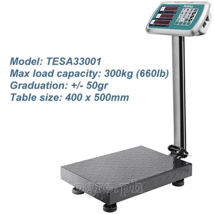 Total TESA33001 300kg (660lb) Industrial Electronic Weighing Scale ...