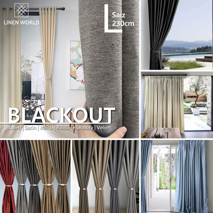 LANGSIR RAYA 𝟐𝟎𝟐𝟒 】Langsir Saiz L Pilihan Linen, Satin, Rihna, Velvet ...