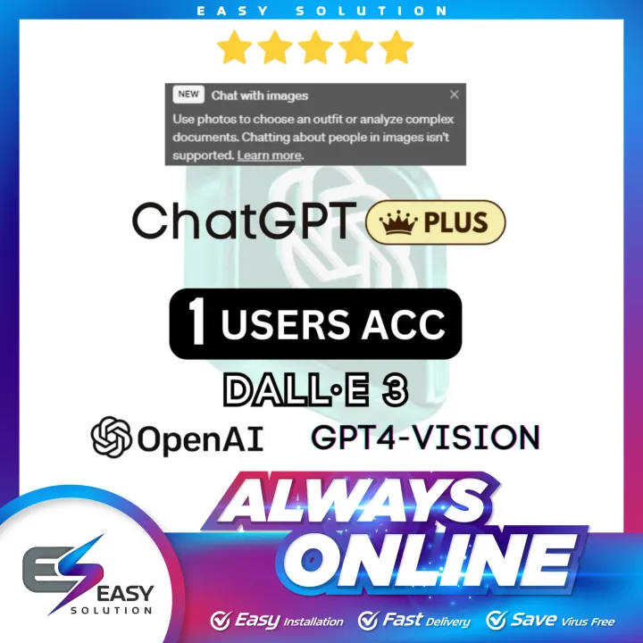 ChatGPT Plus Personal Account GPT4 GPT3.5 OpenAI | Lazada