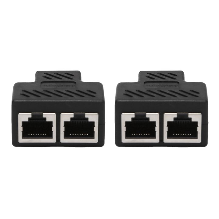 2 Port RJ45 Splitter Adapter LAN Network Ethernet Extender Connector ...