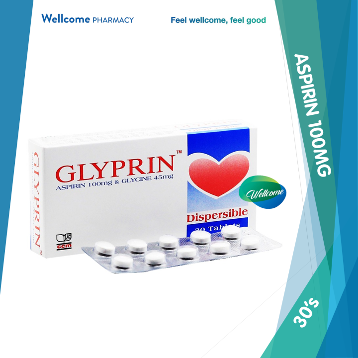 Duopharma Glyprin Tablets (Aspirin 100mg + Glycine 45mg) - 30's | Lazada