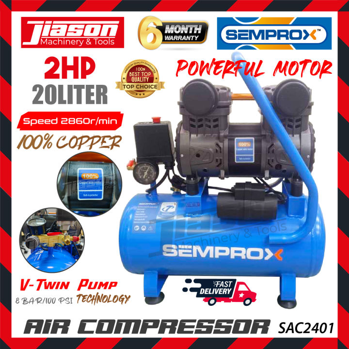 SEMPROX SAC2401 2HP 20L Oil Free / Oilless Silent Air Compressor ...