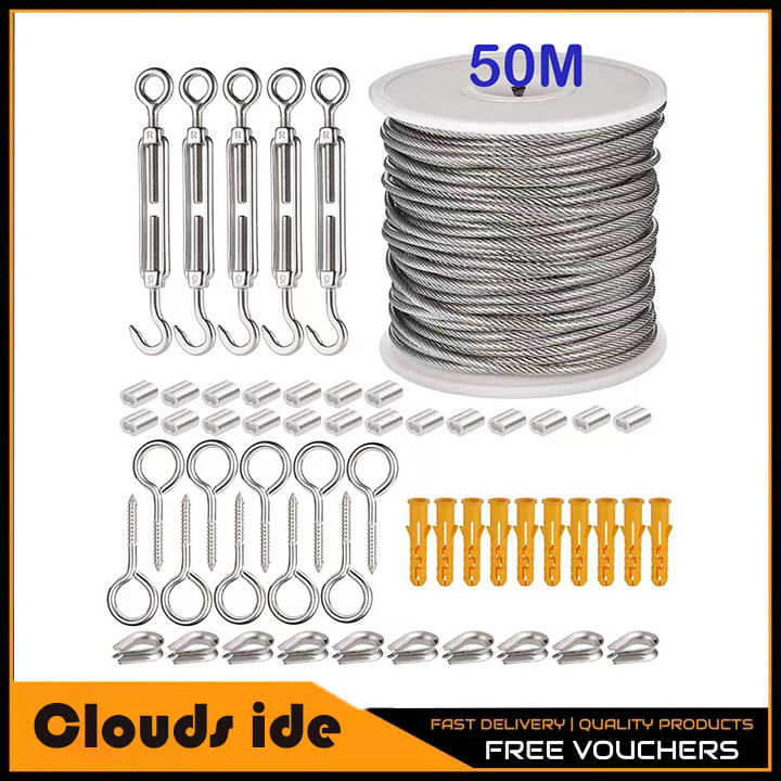 1Set Multifunctional Wire Rope Kit Stainless Steel Cable Tent Cord ...
