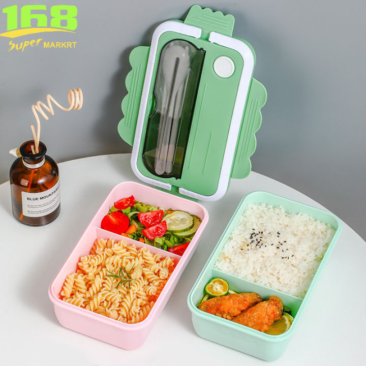 Portable lunch box cute student lunch box with cutlery | Lazada PH