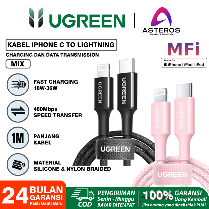 UGREEN Kabel iPhone MFi FAST Charging Type C to Lightning 1 Meter 90493 | Lazada Indonesia