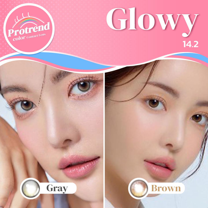 Protrendcolor Contact lens : คอนแทคเลนส์โปรเทรนด์คัลเลอร์ รุ่น Glowy Brown , Gray นำเข้าจาก ...