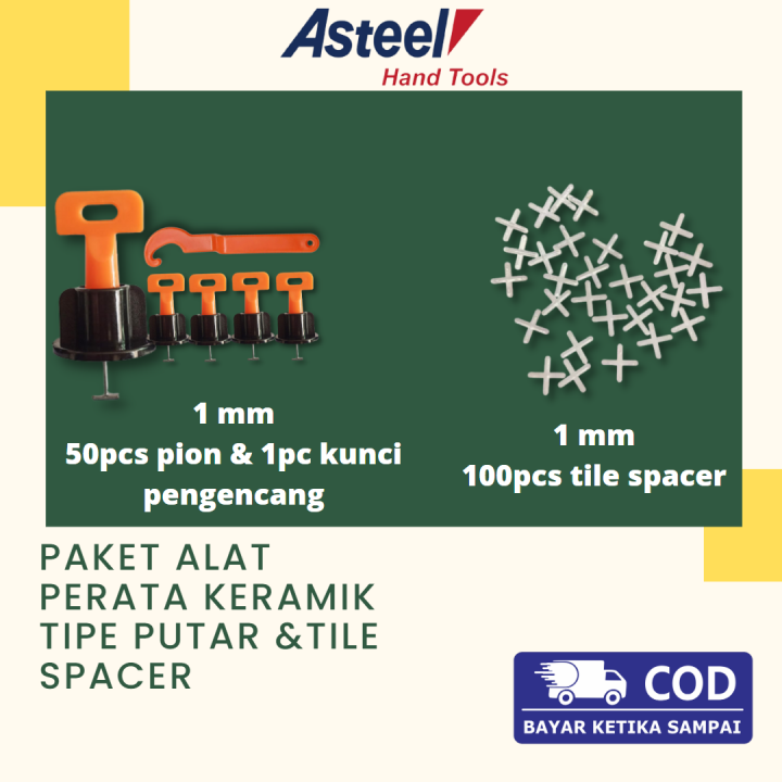 ASTEEL Paket alat perata keramik tipe putar tile leveling pin1mm / Tile ...