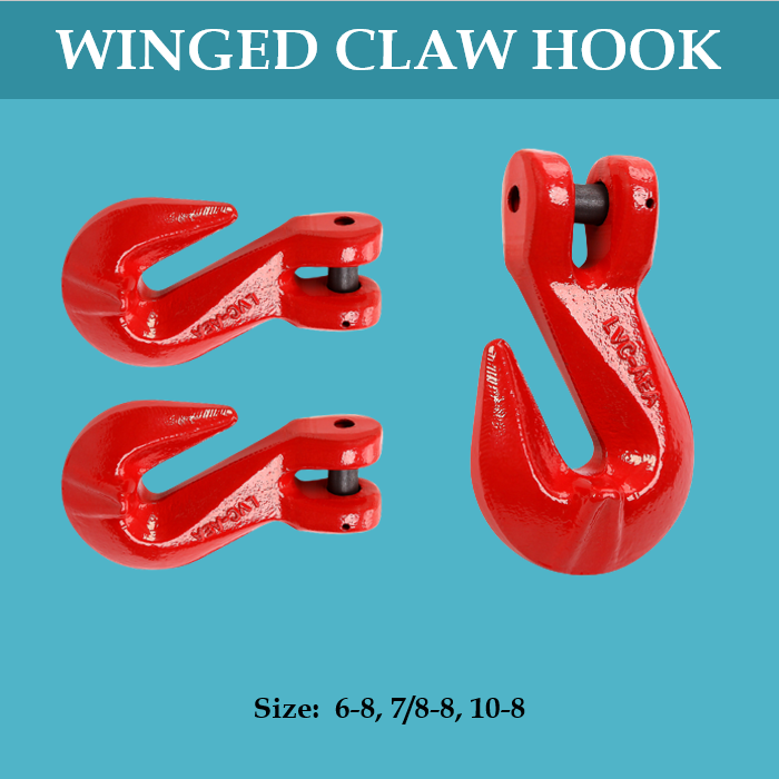 Mago Lifting Machinery III 6-8 7/8-8 10-8 Winged Claw Hook Alloy Steel ...