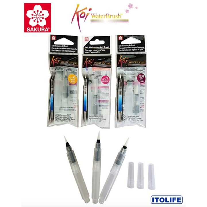 ปากกาหมึกซึมแบบพกพา,1ชิ้นปากกาพู่กันระบายสีน้ำจาก Oi Sakura Koi ...