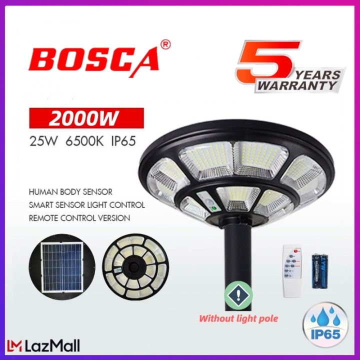 BOSCA 5 Years Warranty 1000w / 2000W Solar Garden Light Solar Street ...