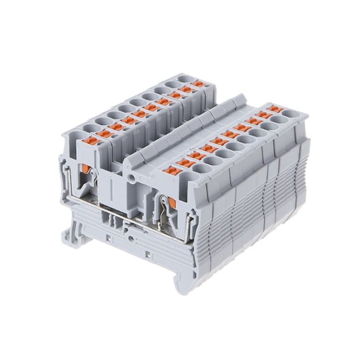 10pcs/set PT 2.5 Push-In Din Rail Mounted Terminal Blocks Spring ...