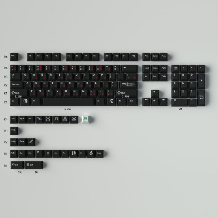 【Keycap Only】GMK Blue Red Black Samurai keycaps Cherry Profile PBT Five ...