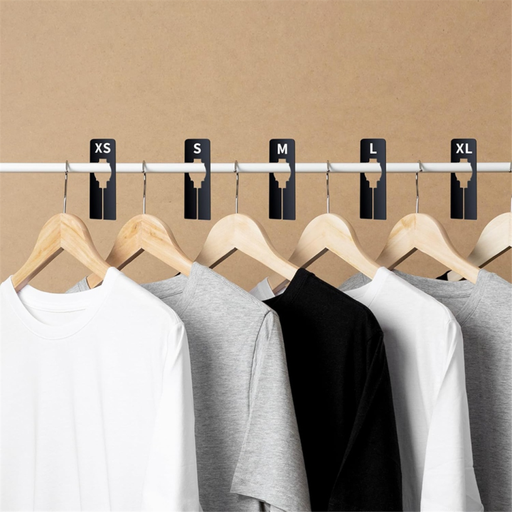 40 Pack Rectangular Plastic Clothing Size Closet Rack Dividers Hangers ...