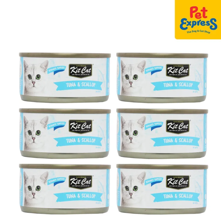 Kit Cat Deboned Tuna and Scallop Wet Cat Food 80g (6 cans) | Lazada PH