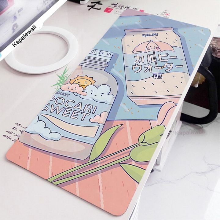 Pink Kawaii Mouse Pad Anime Gaming Accessories X Large Rubber Carpet ...