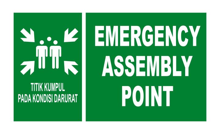 STIKER SIGN TITIK KUMPUL ASSEMBLY POINT STICKER LABEL K3 RAMBU 45x30CM ...