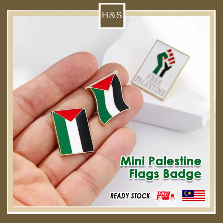 Mini Palestine Flags Brooches Metal Palestine National Flags Badge for ...