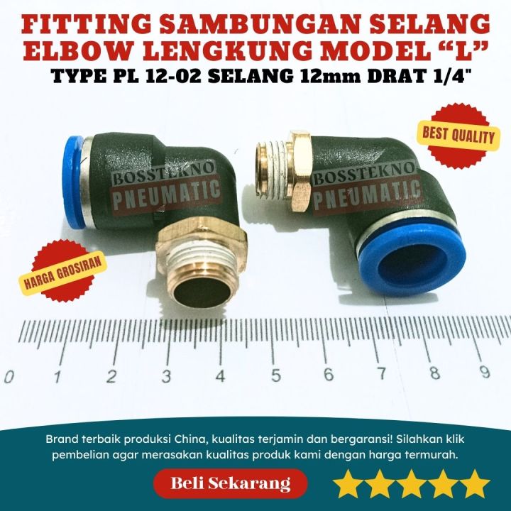 FITTING PNEUMATIC NEPEL PL 1202 SAMBUNGAN SELANG PL 12-02 | Lazada ...