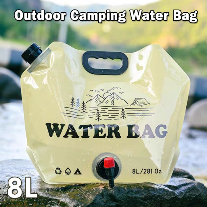8L Outdoor Camping Water Bag Foldable Water Container Plastic Water ...