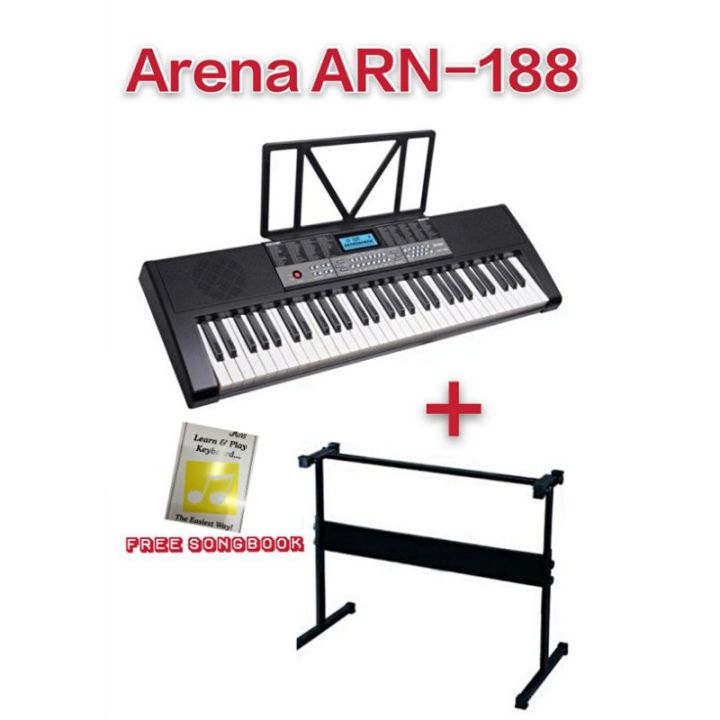 Arena Arn 188 61keys keyboard piano free stand and songbook | Lazada PH