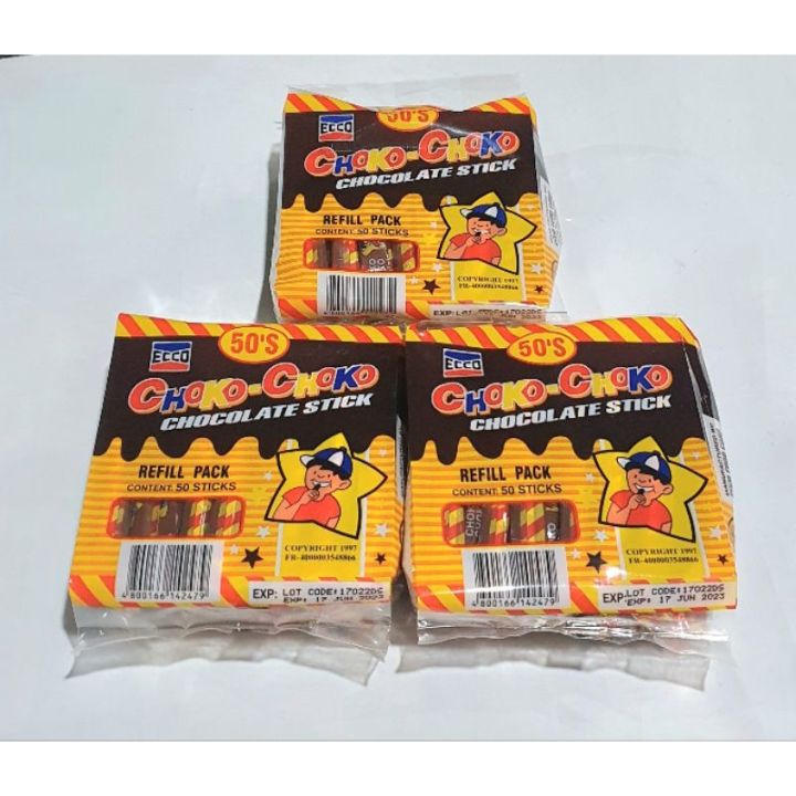 3 Pack Choko-Choko Chocolate Stick 50pcs | Lazada PH