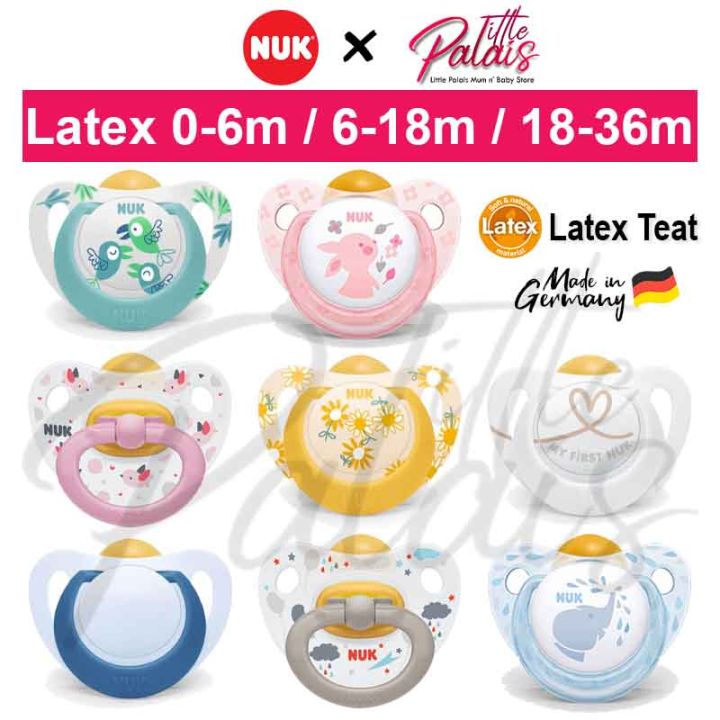 NUK Orthodontic Soother Pacifier LATEX CLASSIC Happy Kids 0-6m/ 6-18m ...