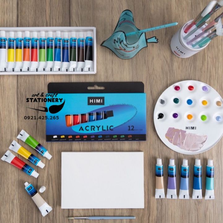 [Miya Himi] Màu Acrylic Miya Himi Set 12/18 màu dạng tuýp 12ml ...