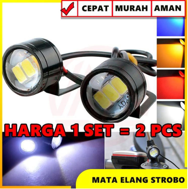 Lampu LED MATA ELANG STROBO eagle eye flash KEDIP 3 LED BRACKET drl ...