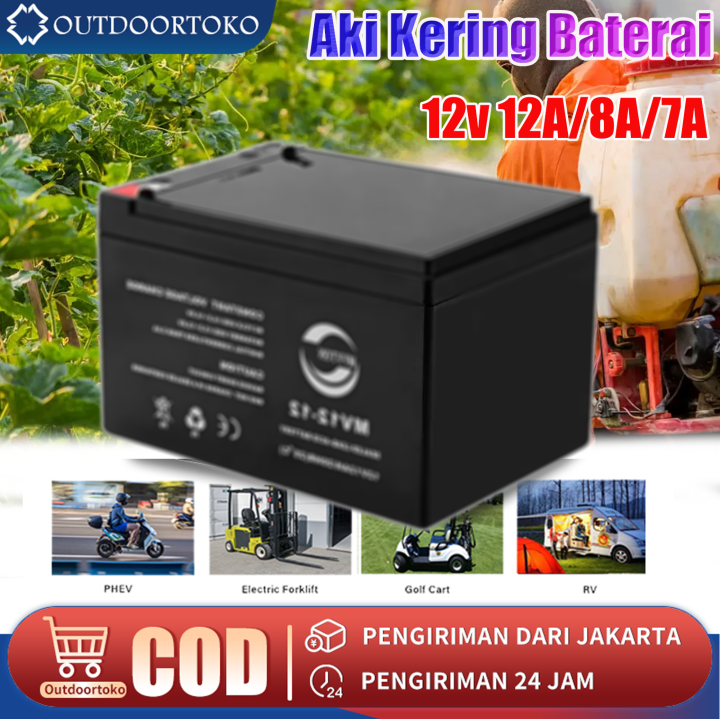 Aki Kering Original 12V 12AH /Aki Solar Panel 12V 8 AH Baterai Aki ...