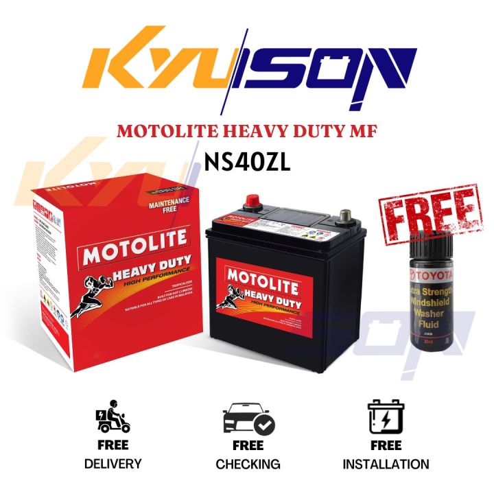 NS40 NS40ZL Motolite Heavy Duty MF Car Battery Bateri Kereta *with Free ...