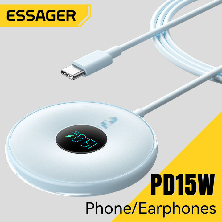 Essager 15W Wireless Charger with Digital Display Wireless Fast ...