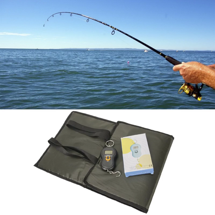 Foldable Fishing Mat with Weigh Scale Landing Pad Fishing Unhooking Pad ...