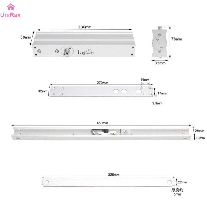 【UniRax】 Aluminum Alloy Concealed Door Closer Hydraulic Door Closer ...