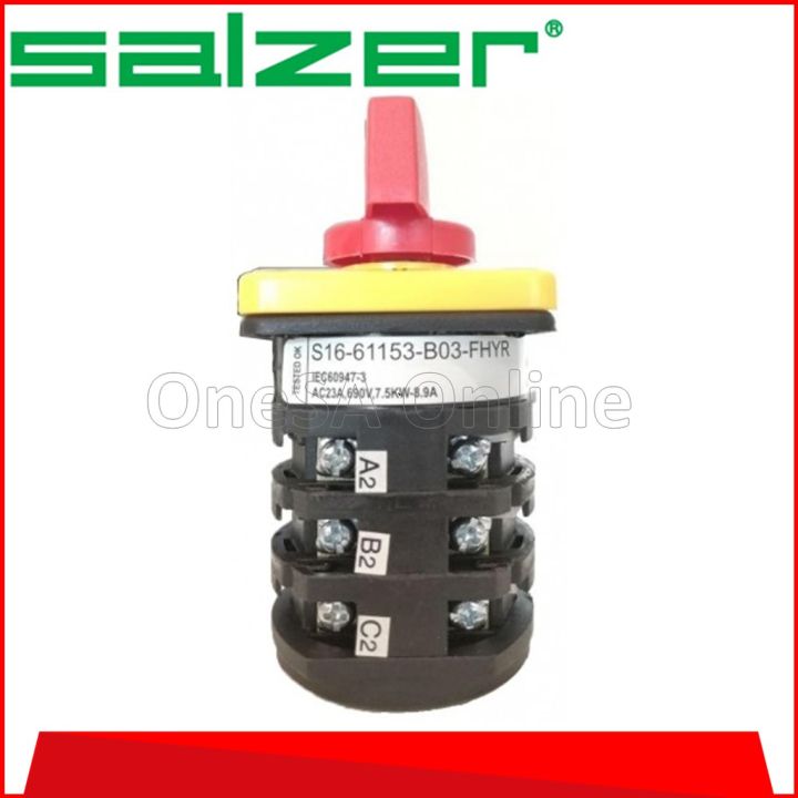 SALZER CHANGEOVER SELECTOR SWITCH,A-O-M 16A 1P/3P, (S1661153-A-B03 ...