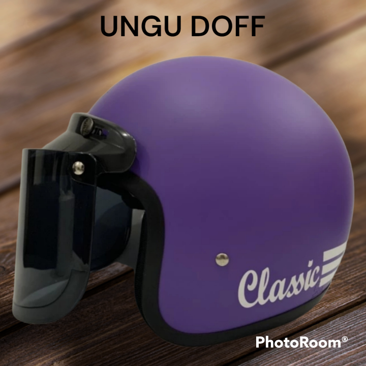 HELM BOGO CLASSIC UNGU DOP | Lazada Indonesia