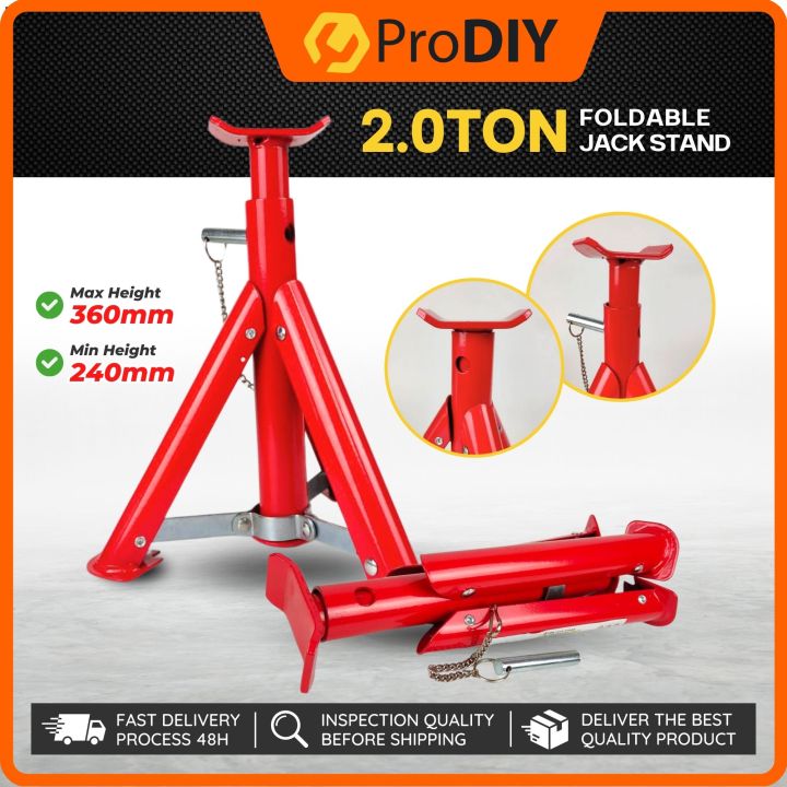 2 Ton Foldable Jack Stand Heavy Duty Jack Stand RED With Additional ...