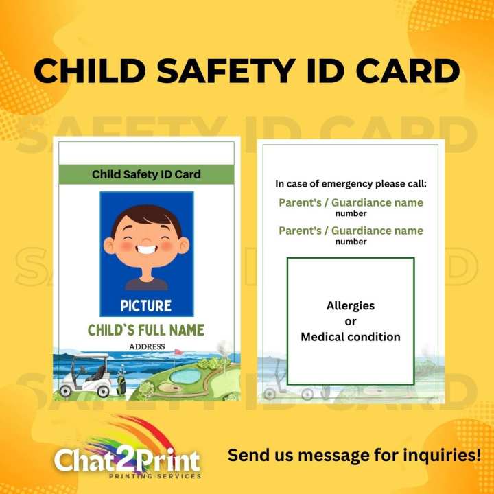 Kids Safely Identification Card | Kids Identity Card | Bag tags and ID ...