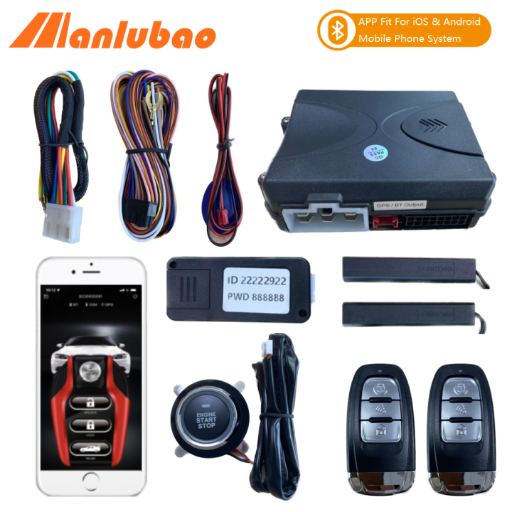 Manlubao Bluetooth APP PKE Keyless Entry Push Start Button Starter ...