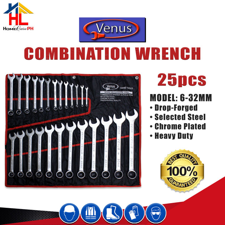 Venus Combination Wrench 6-32mm 25pcs set with pvc wallet | Lazada PH