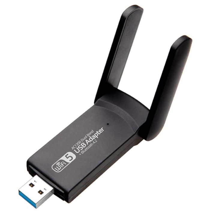 Network Card USB WiFi Adapter 1300Mbps 2.4G & 5G Dual Band 2-In-1 ...