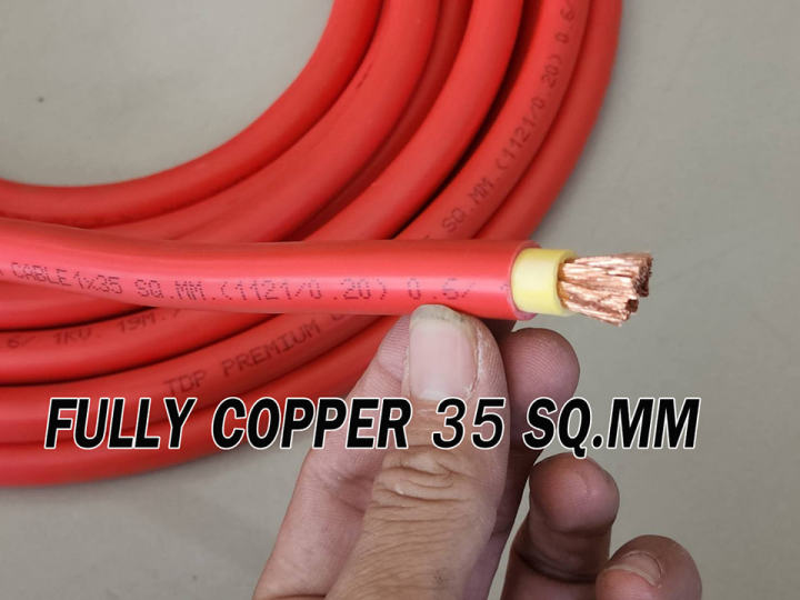 สายแบตเตอรี่ 35sq.mm.ทองแดงเต็ม แท้100%เมตรละ 220บาท | Lazada.co.th