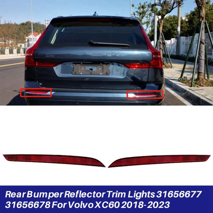 1Pair Rear Bumper Reflector Trim Lamp 31656677 31656678 for XC60 2018 ...
