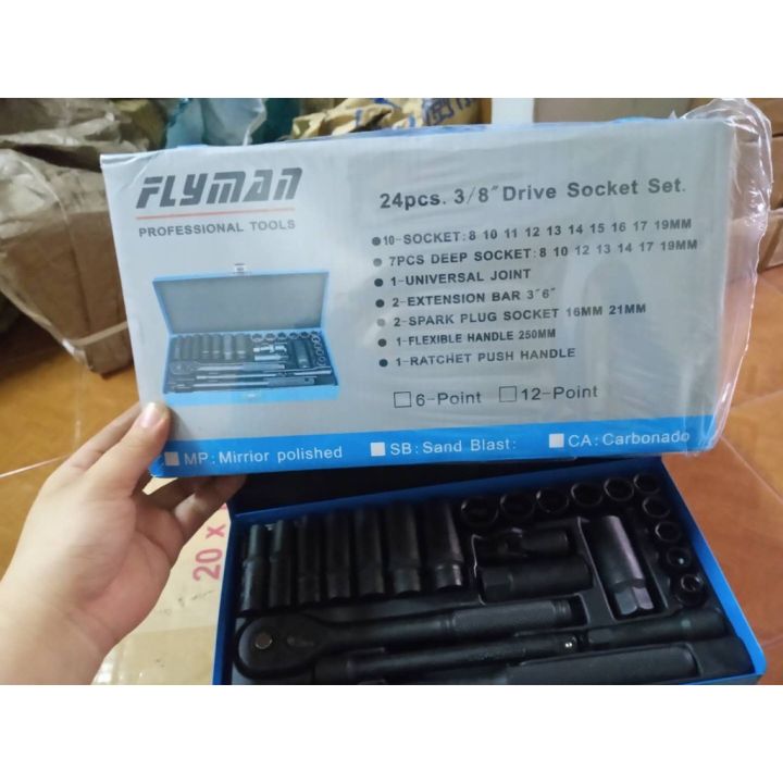 Flyman 24 Pcs. 3/8 Drive Socket Wrench Set | Lazada PH