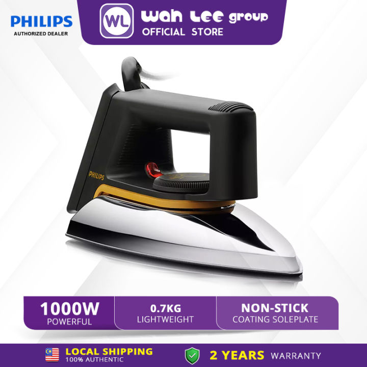 Philips Classic Dry Iron Non-Stick Soleplate Coating (1000W) HD1172 ...