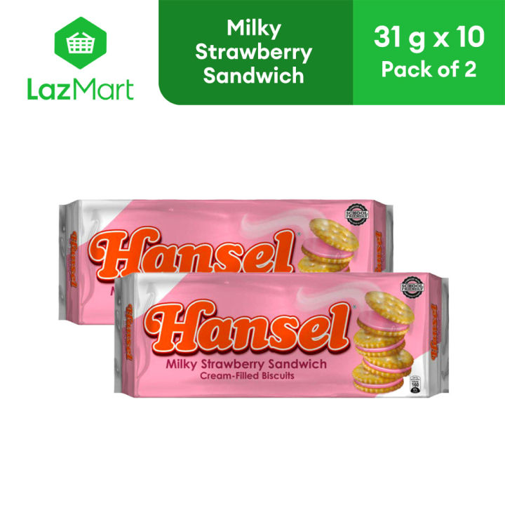 Hansel Milky Strawberry Sandwich 31g x 10 - Pack of 2 | Lazada PH
