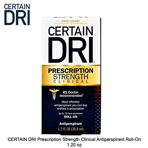 CERTAIN DRI Prescription Strength Clinical Antiperspirant Roll-On 1.20 ...